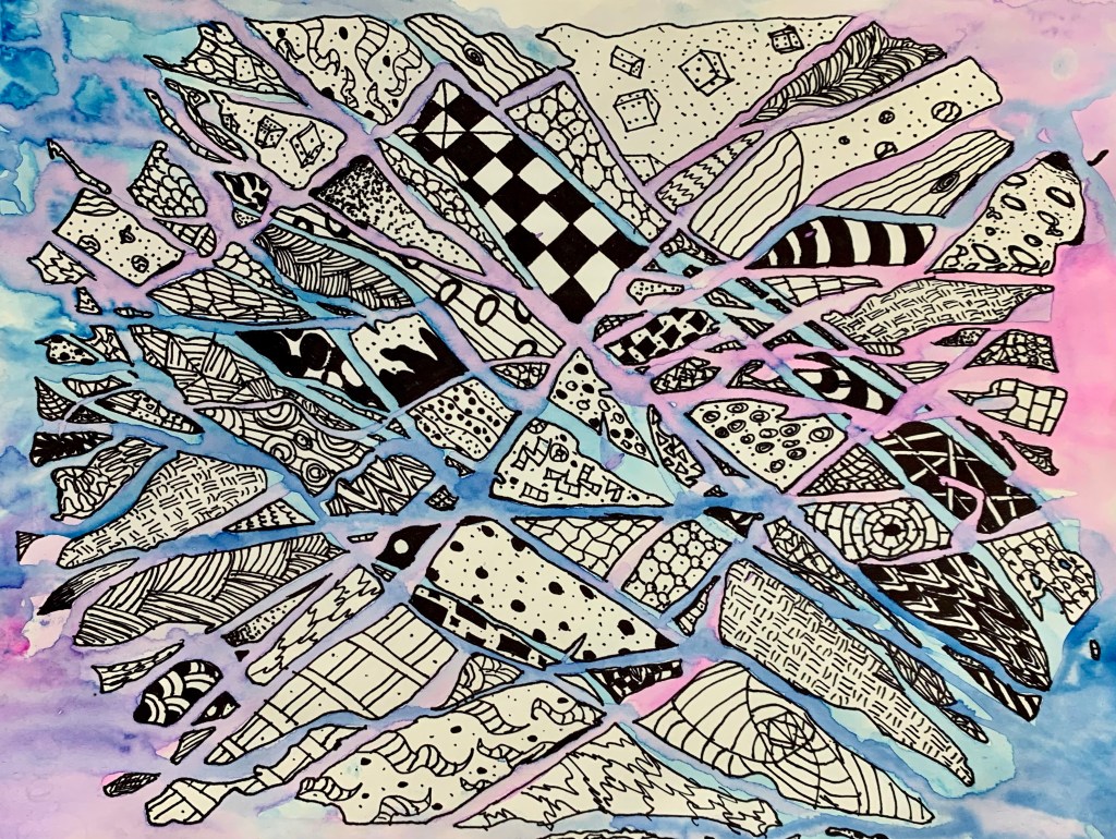 Watercolor Drip Zentangle - THAT ART TEACHER